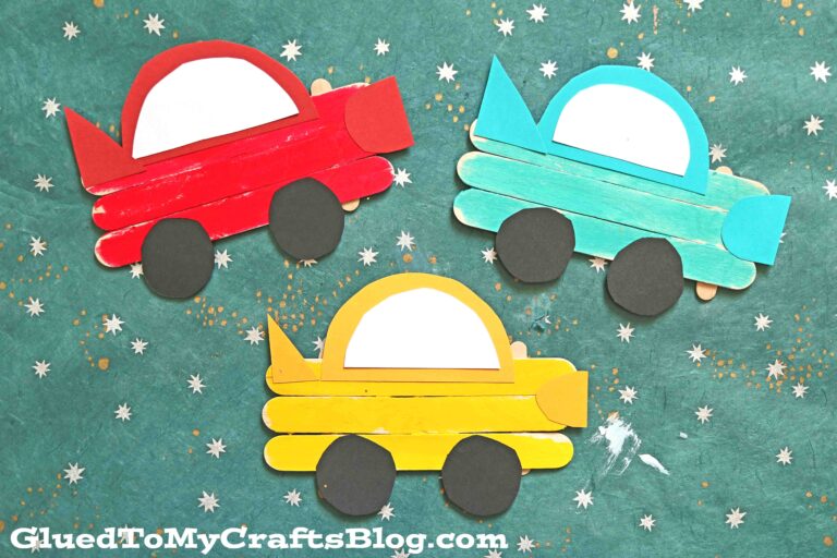 Popsicle Stick Car Craft Idea For Kids