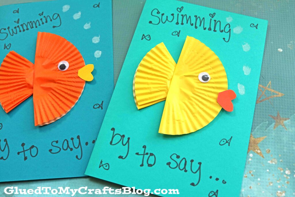 Cupcake Liner Fish Card Craft Idea For Kids
