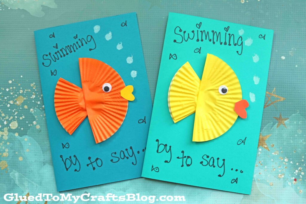 Cupcake Liner Fish Card Craft Idea For Kids