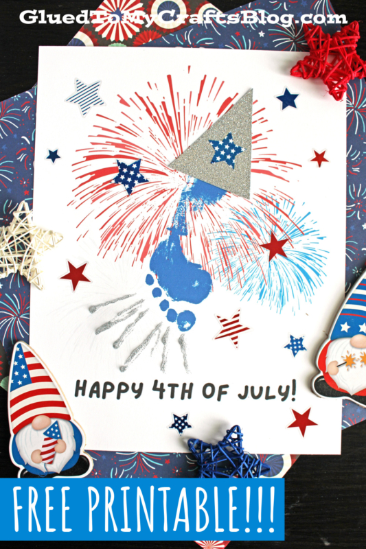 Footprint Firework - 4th of July Keepsake