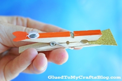Wood Clothespin Goldfish Craft
