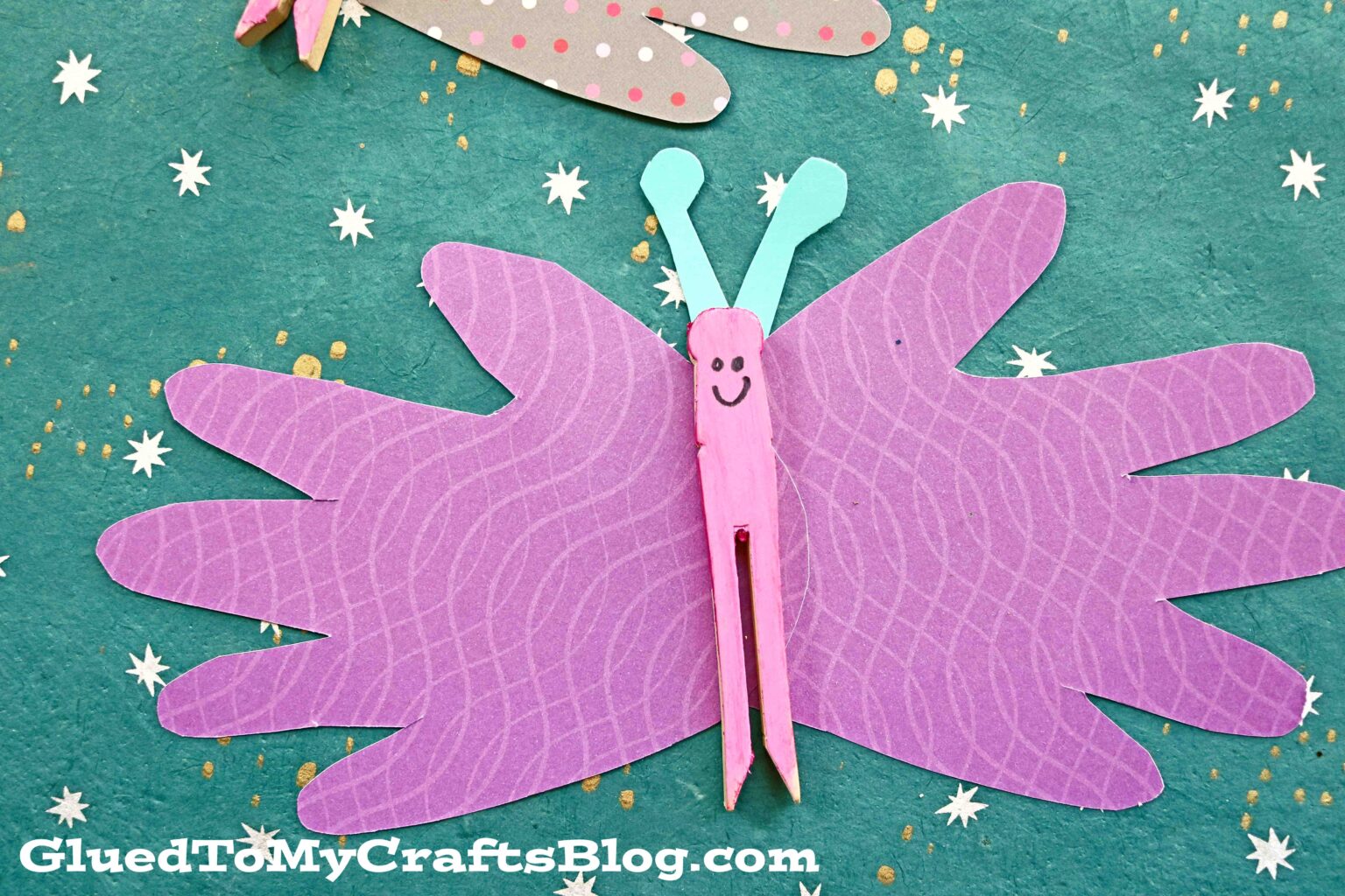 Clothespin Butterflies With Handprint Wings