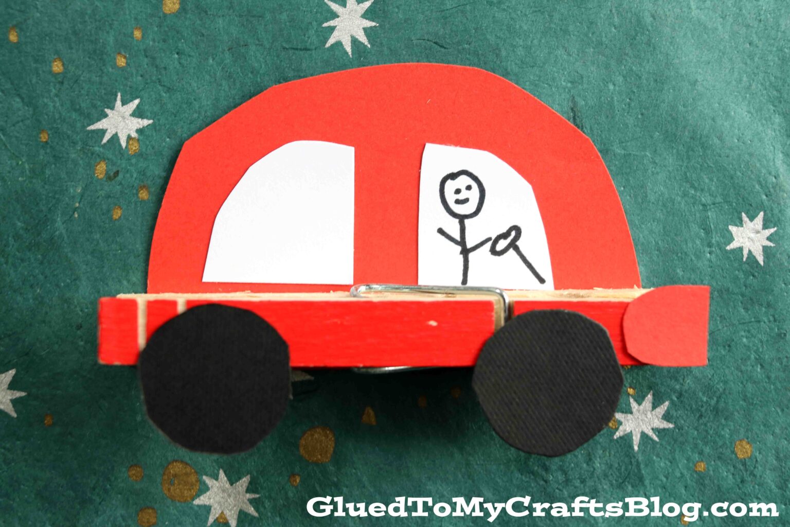 Paper & Clothespin Car Craft Idea For Kids