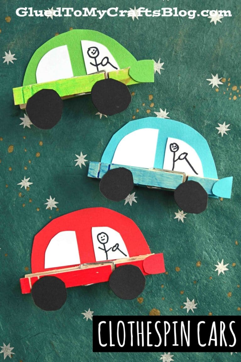 Paper & Clothespin Car Craft Idea For Kids