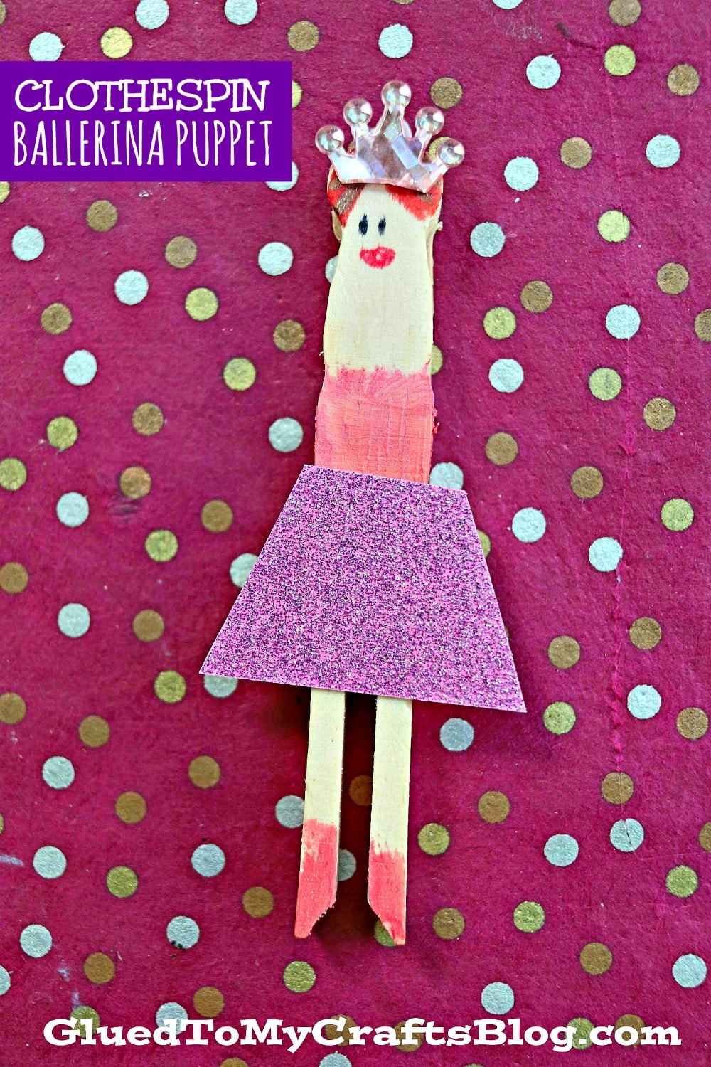 Clothespin Ballerina Craft Idea For Kids