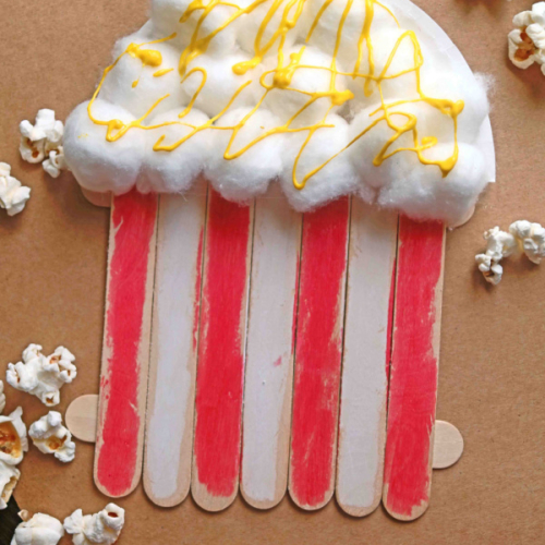 Popsicle Stick Popcorn Craft