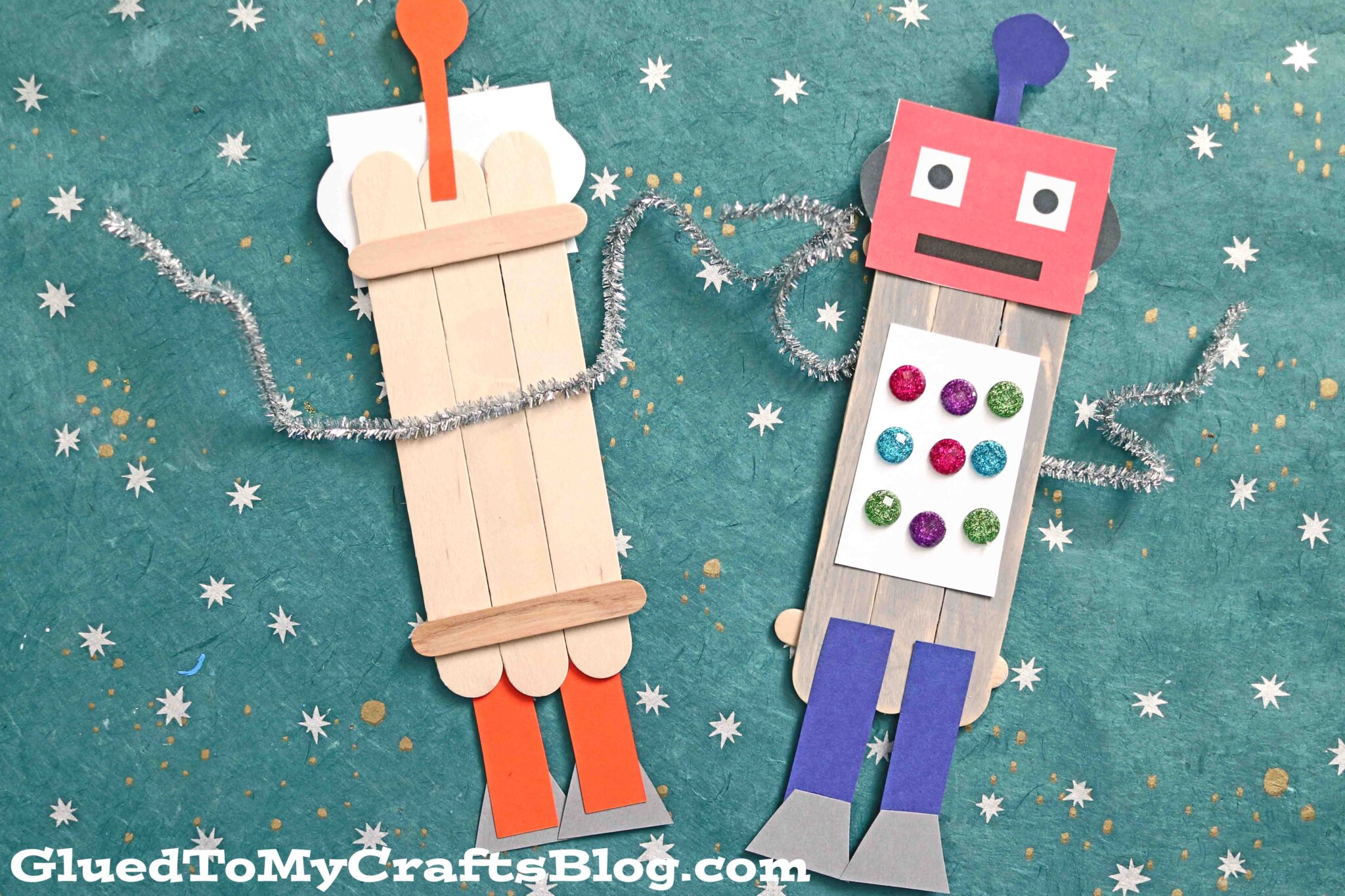 Popsicle Stick Robot Craft Idea