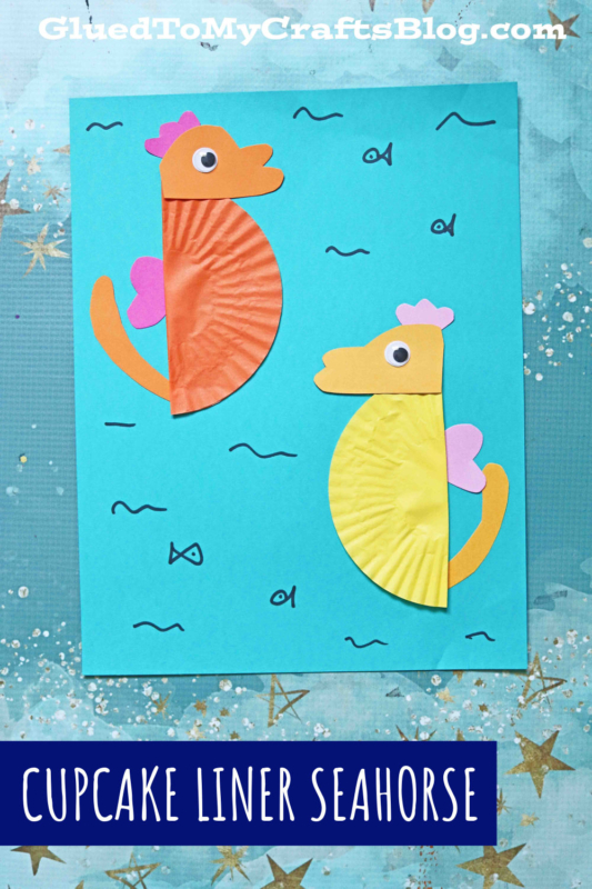Cupcake Liner Seahorse Craft Idea For Kids
