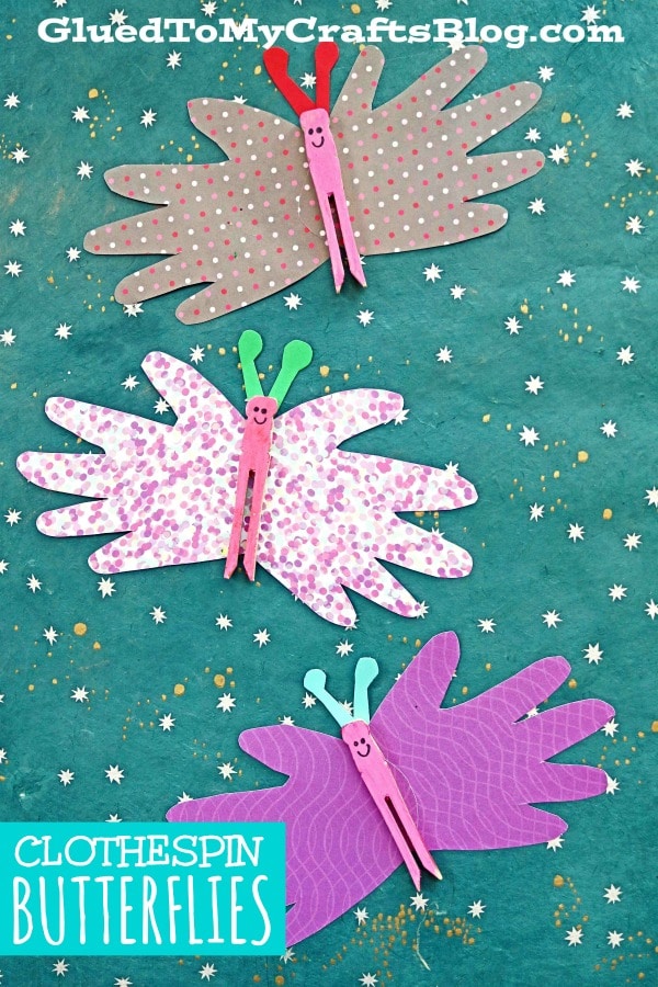 Handprint Clothespin Butterflies