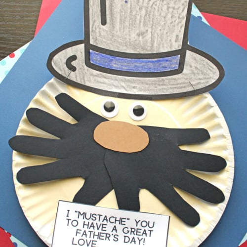 Handprint Mustache Craft Idea For Father's Day