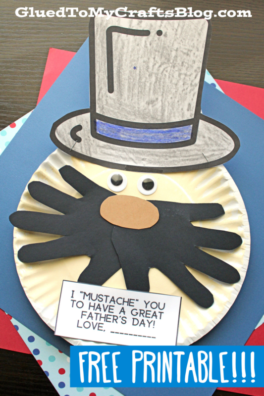 Handprint Mustache Craft Idea For Father's Day