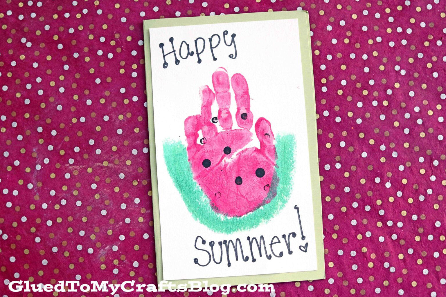 Handprint Watermelon Card For Summer