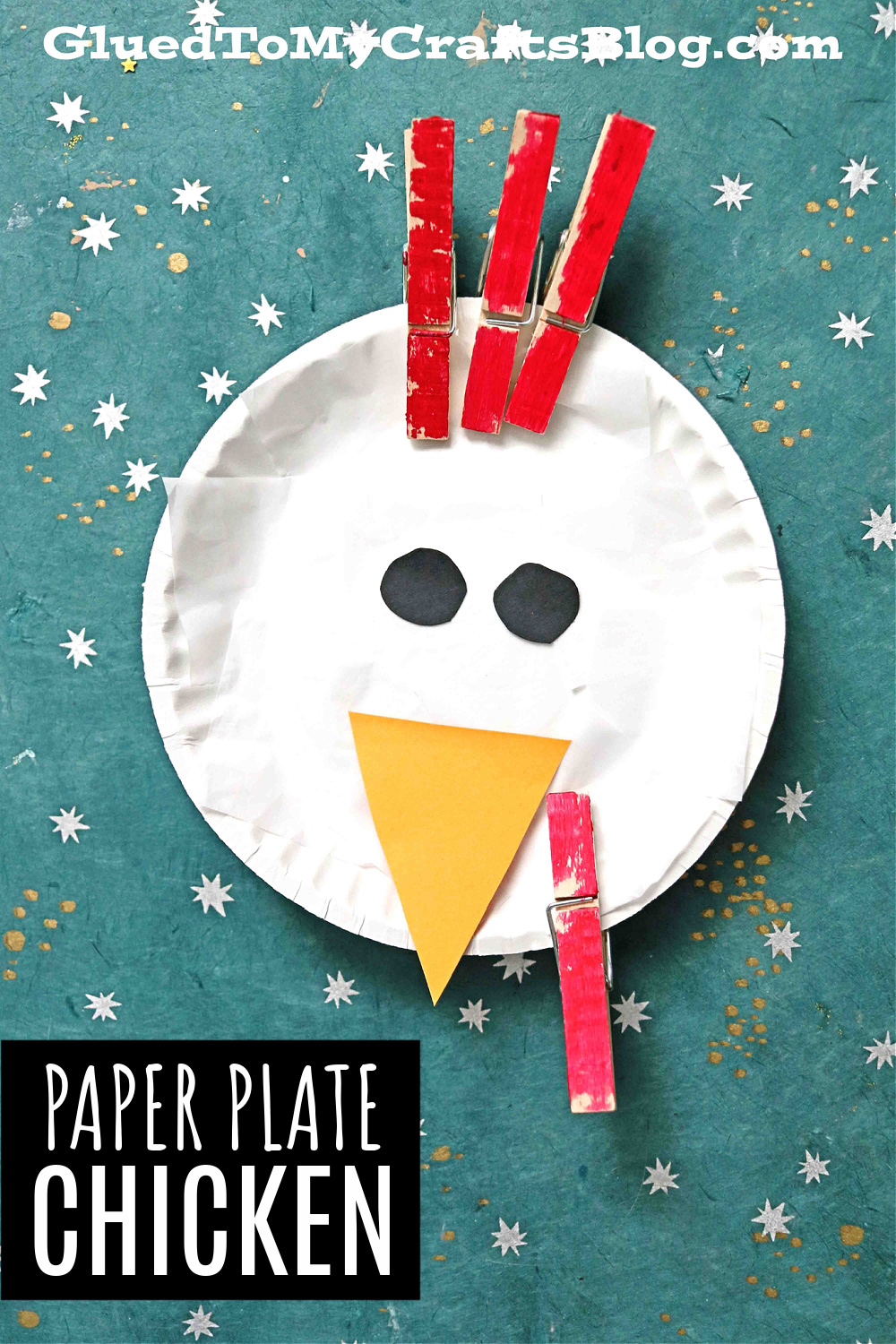 Paper Plate & Clothespin Chicken Craft Idea For Kids