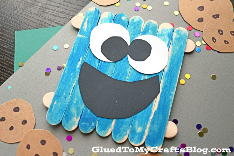 Popsicle Stick Cookie Monster Craft