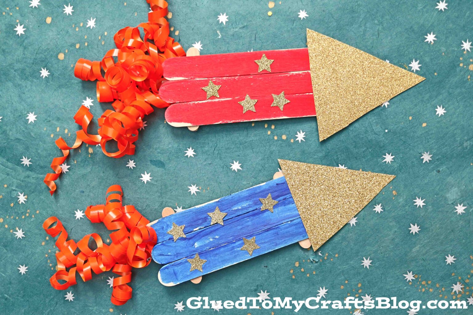 Popsicle Stick Fireworks Craft