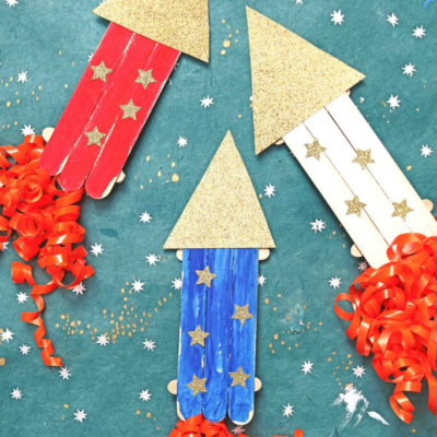 Popsicle Stick Fireworks Craft