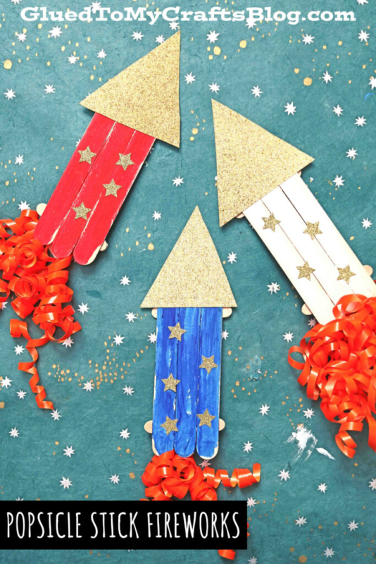 Popsicle Stick Fireworks Craft