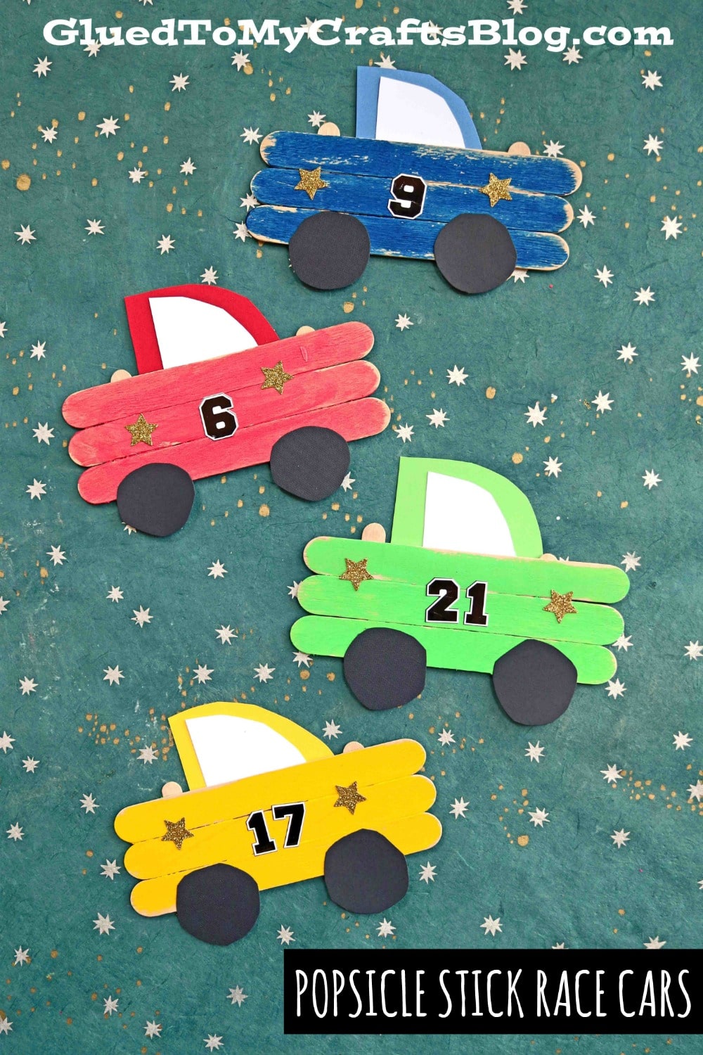 Popsicle Stick Race Car Craft Idea