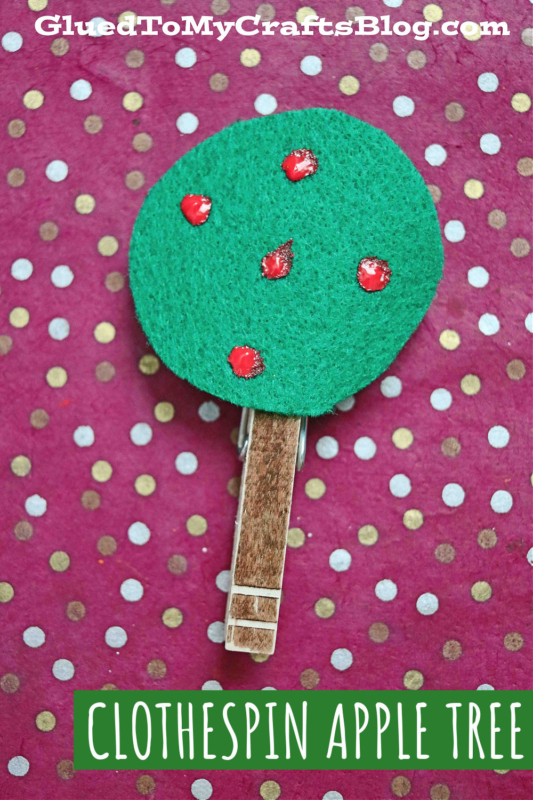 Clothespin & Felt Apple Tree Craft Idea