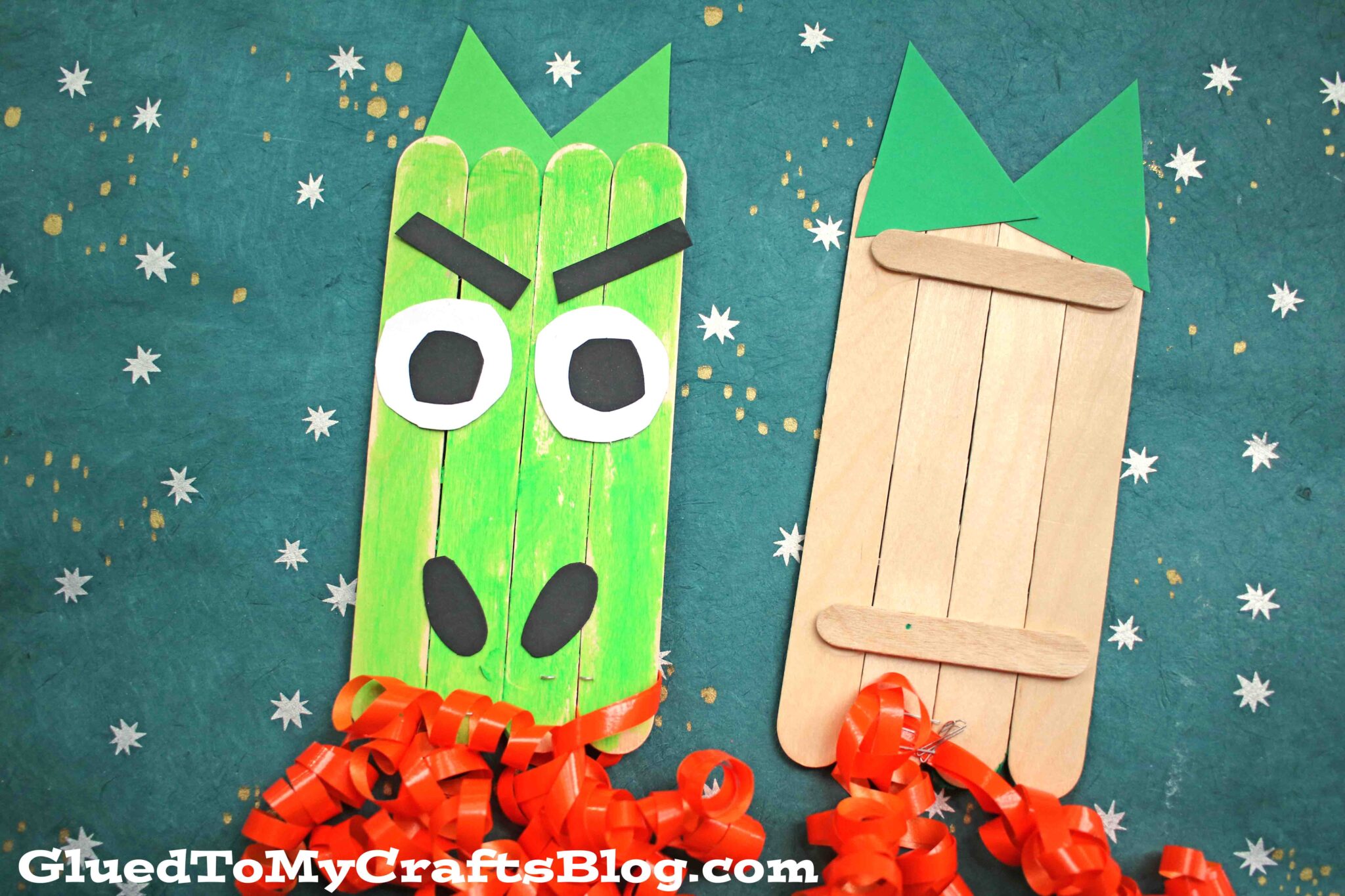 Popsicle Stick Firing Breathing Dragon Craft Idea