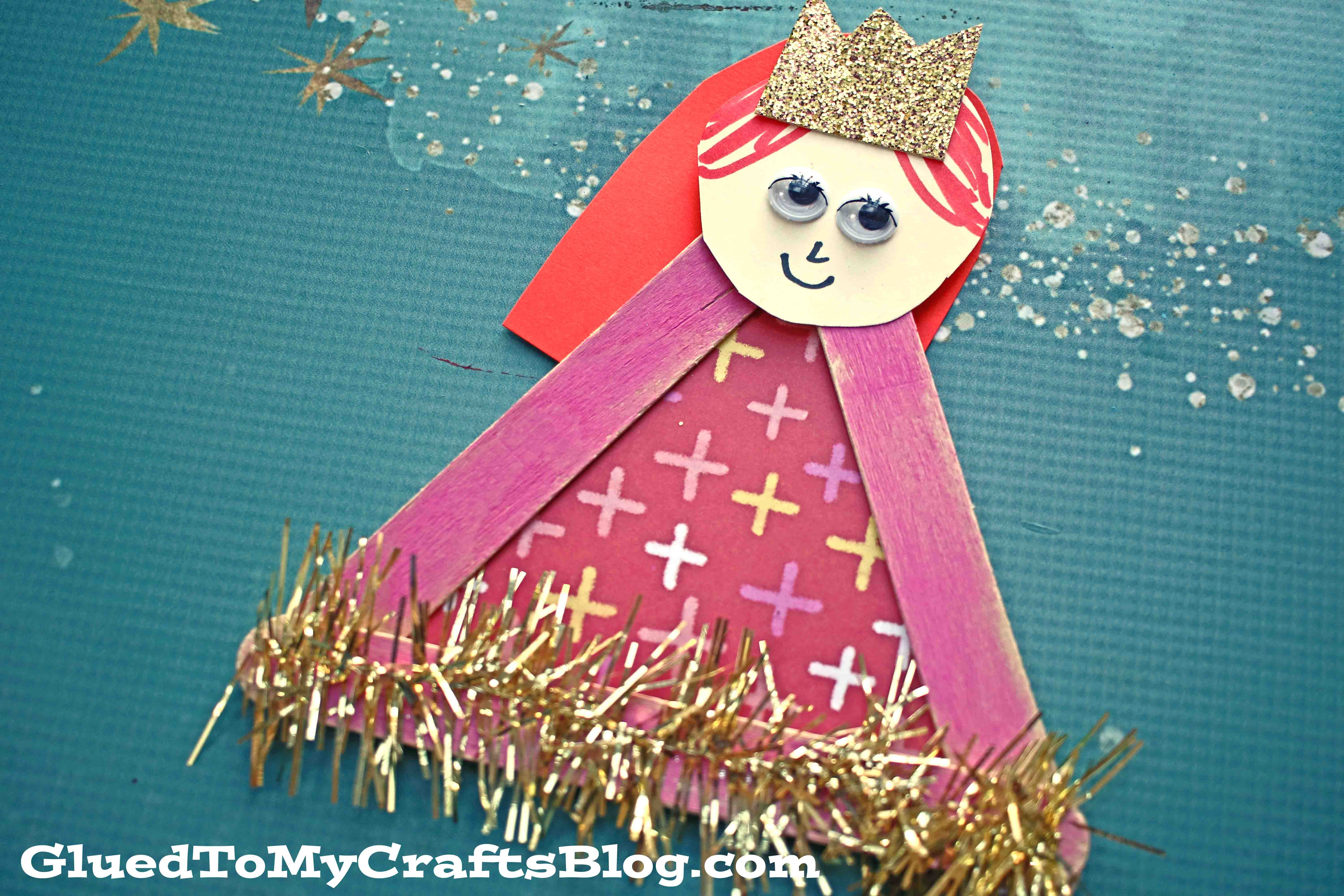 Popsicle Stick Princess Puppet - Kid Craft Idea For Story Time