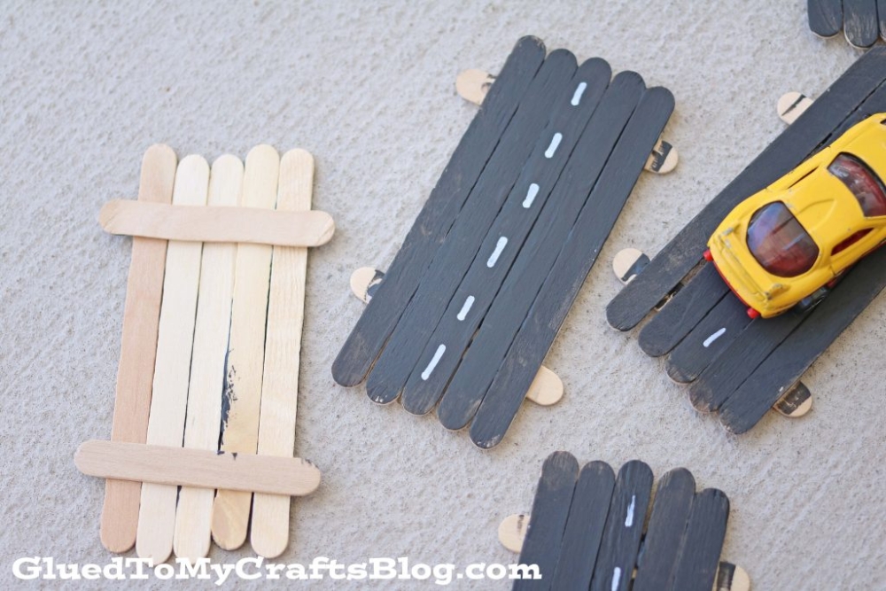 Popsicle Stick Race Track Craft
