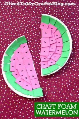 Paper Plate and Craft Foam Watermelon Activity