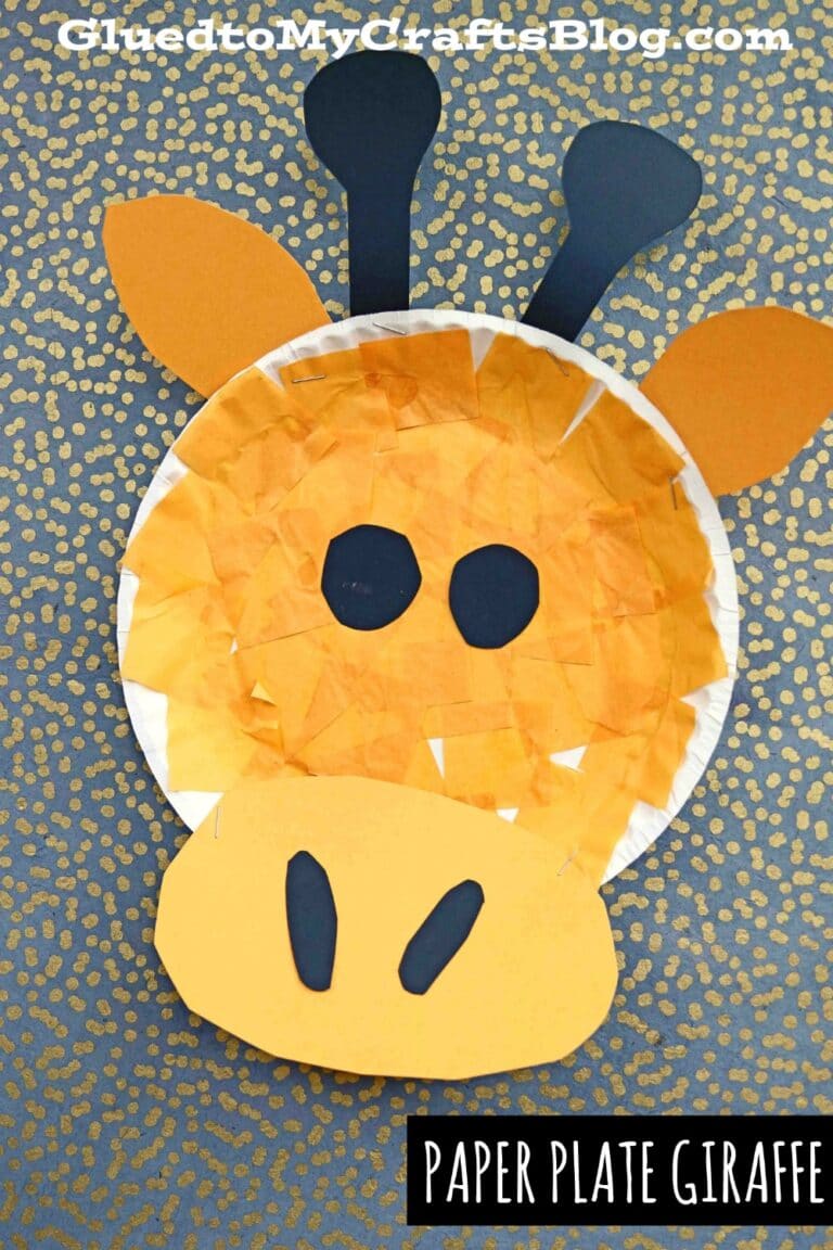 Tissue Paper & Paper Plate Giraffe Craft Idea