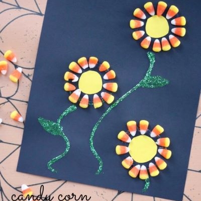 Candy Corn Flowers On Paper