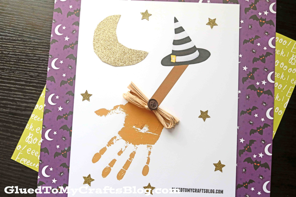 Handprint Broom Craft For Halloween