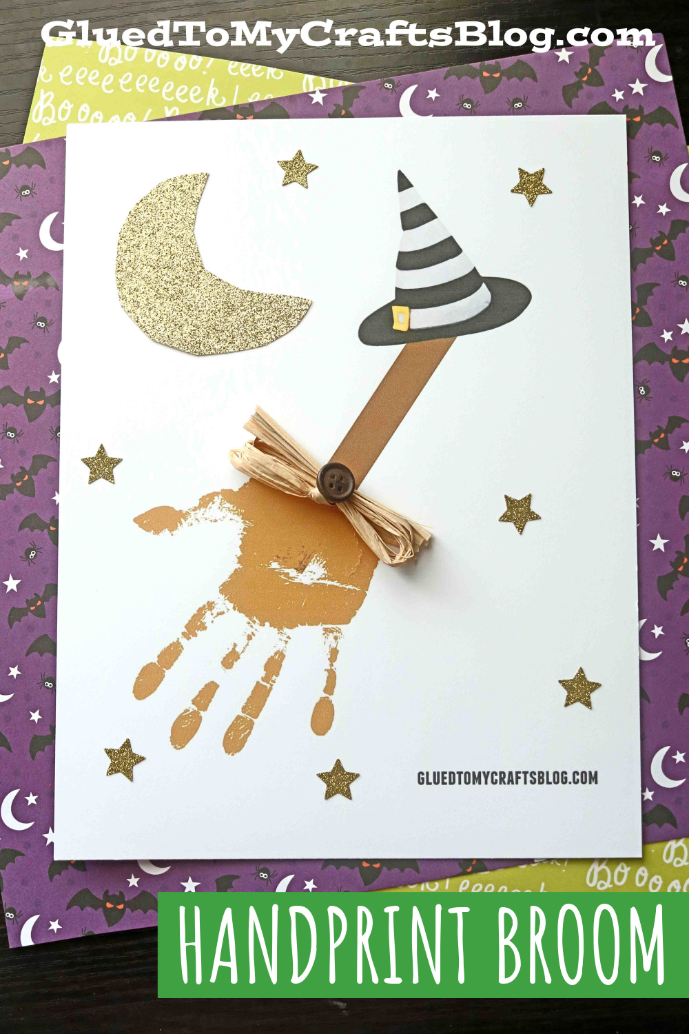Handprint Broom Craft For Halloween