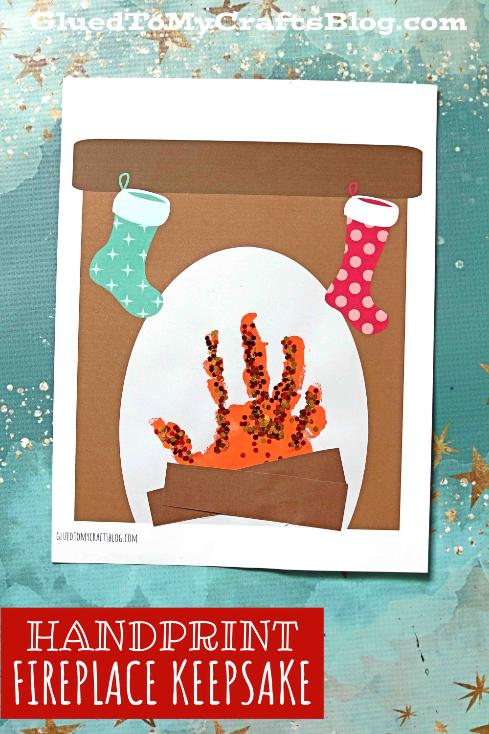 Handprint Christmas Fireplace Keepsake