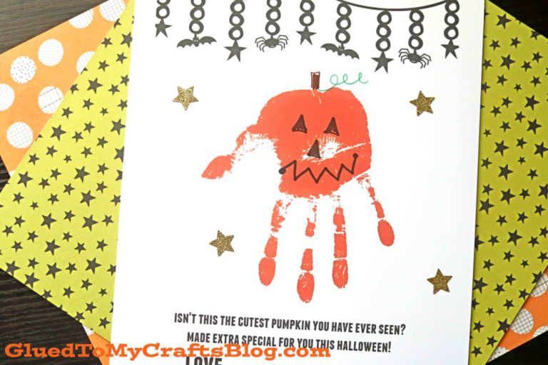 Handprint Jack-O-Lantern Pumpkin Craft