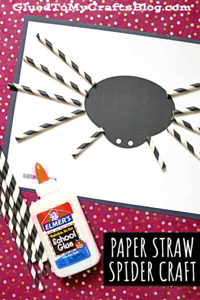 Paper Straw Spider Craft Idea