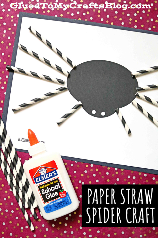 Paper Straw Spider Craft Idea