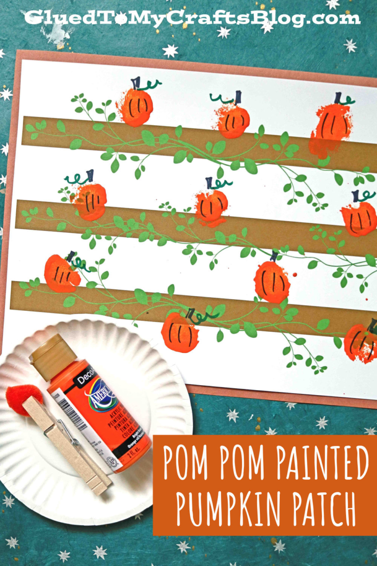 Pom Pom Painted Pumpkin Patch Craft