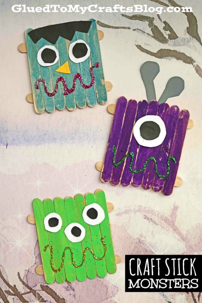 Craft Stick Monsters For Halloween