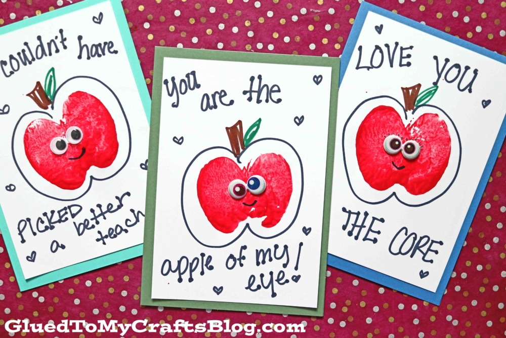 Apple Stamped Teacher Appreciation Cards