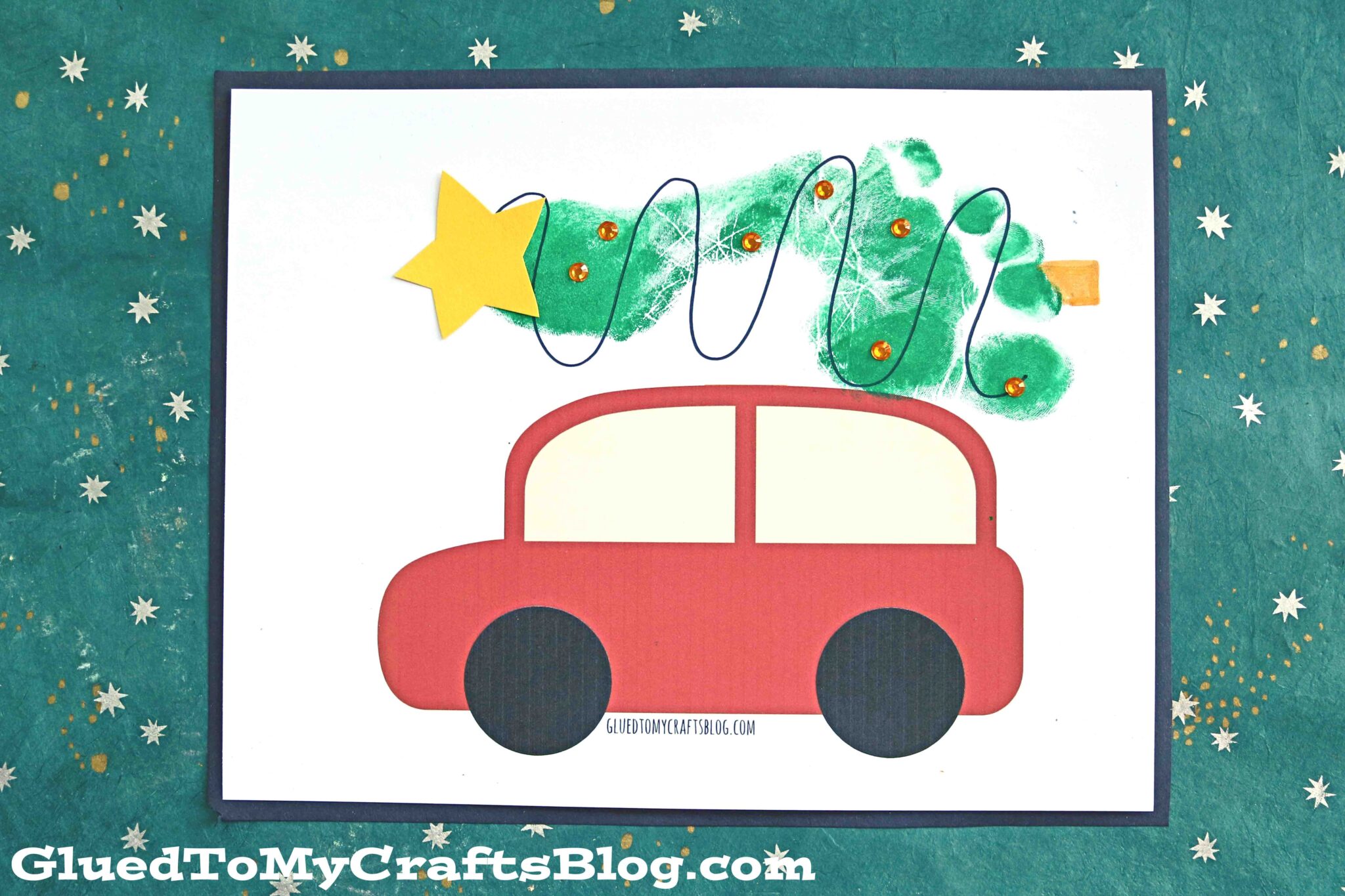 Footprint Christmas Tree on Car Keepsake