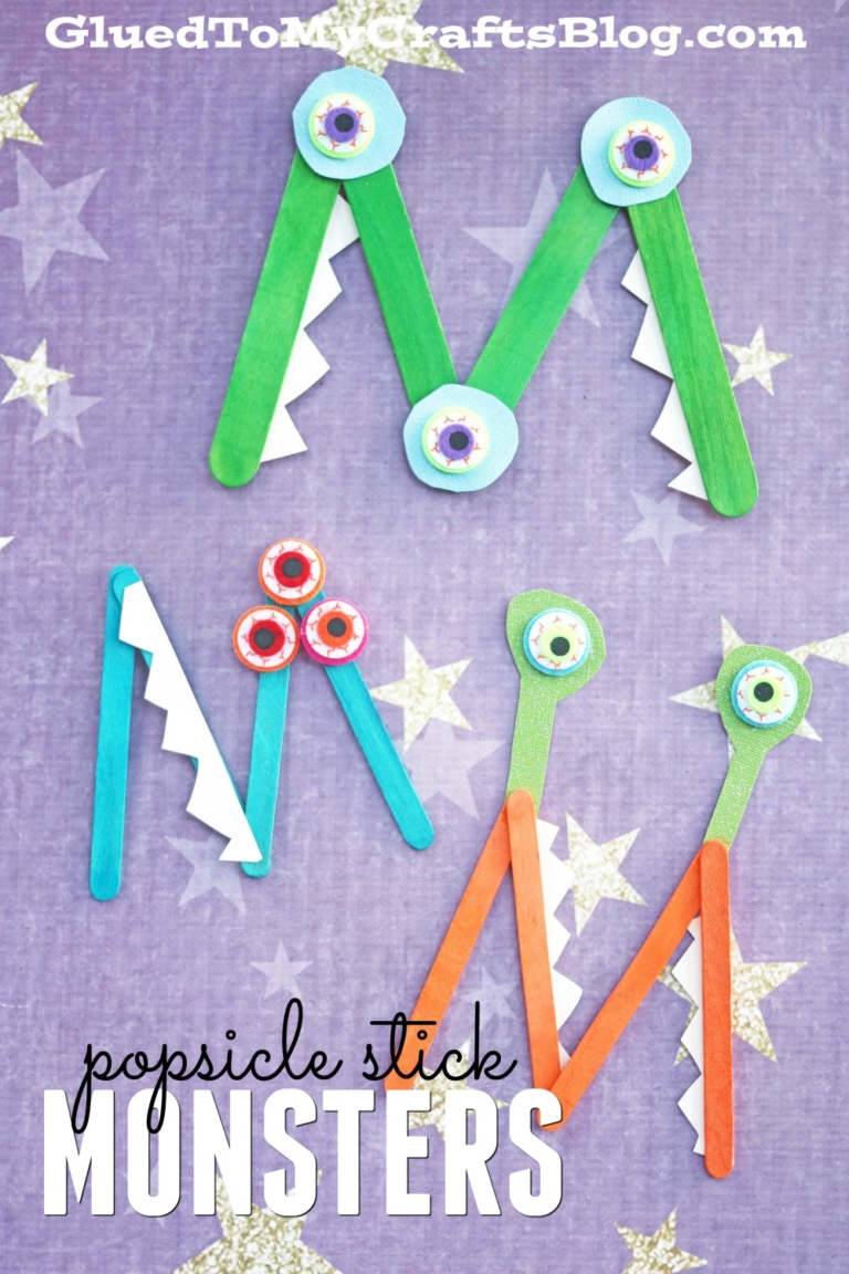 Popsicle Stick "M" is for Monster