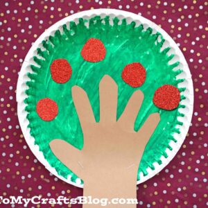 Paper Plate & Tissue Paper Apple Craft