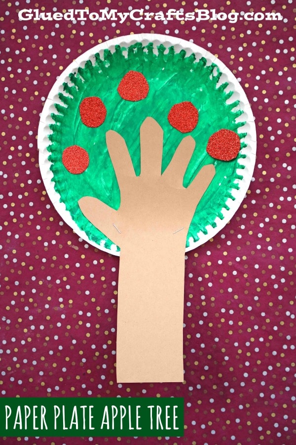 Paper Plate Apple Tree w/Handprint Trunk