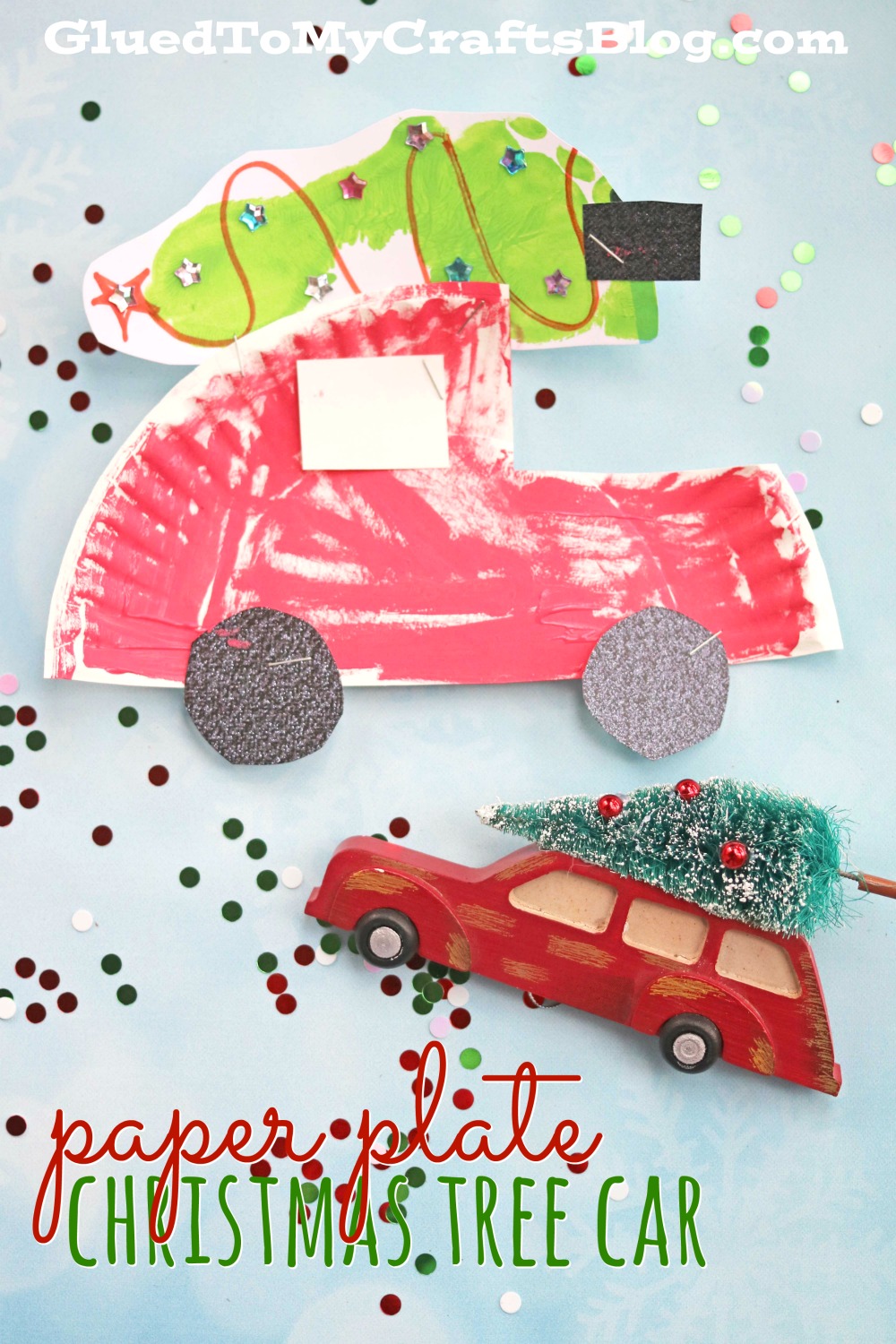 Paper Plate Christmas Car Craft Idea For Kids