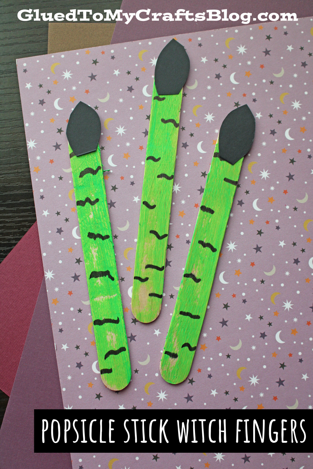 Popsicle Stick Witch Fingers Craft Idea