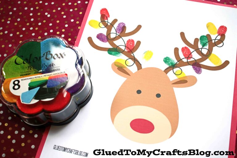 Reindeer Covered In Thumbprint Lights Craft Idea