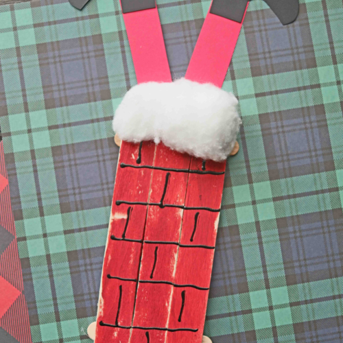 Popsicle Stick Santa Stuck in a Chimney Craft Idea