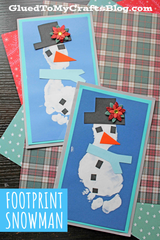 Footprint Snowman Card Craft Idea For Kids