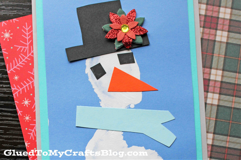 Footprint Snowman Card Craft Idea For Kids