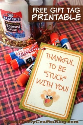 Thankful To Be Stuck With You Gift Idea w/Free Printable