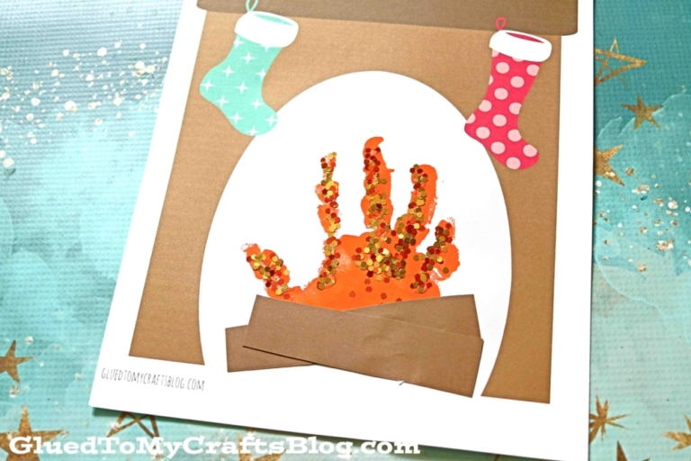 Handprint Christmas Fireplace Keepsake